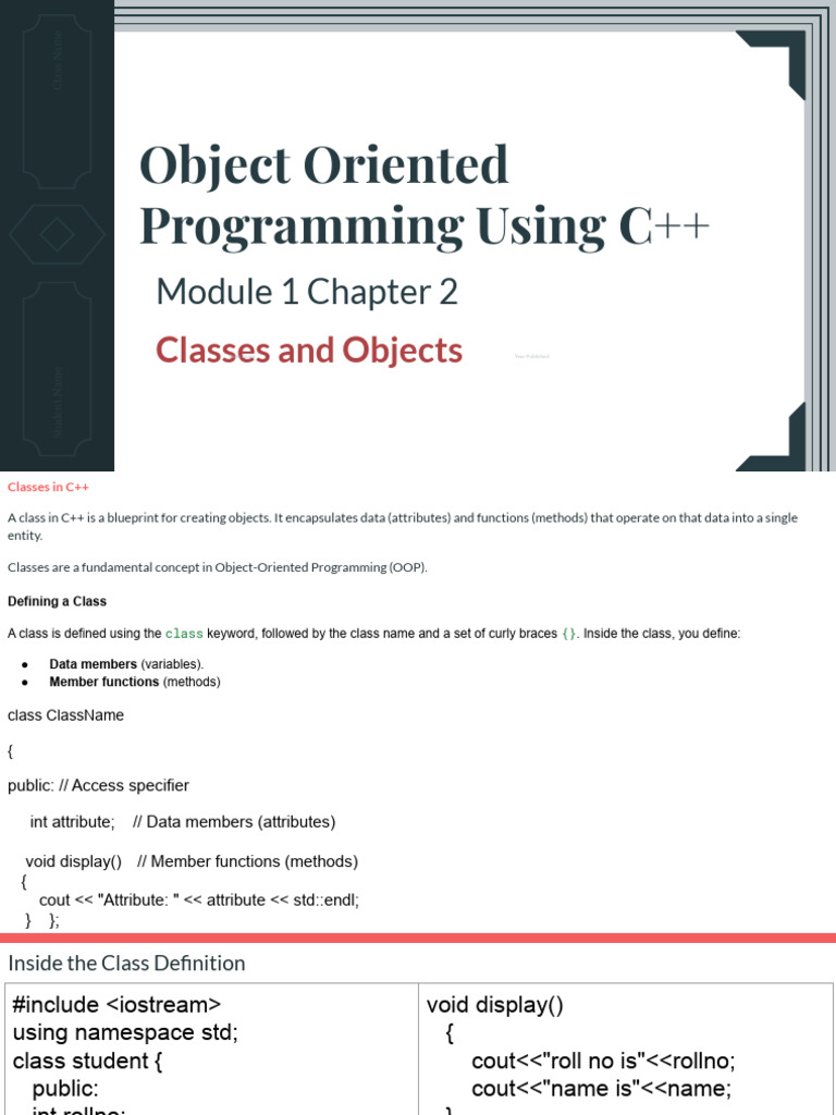 Oop Module 1 Chapter 2 1 Pdf Class Computer Programming Method Computer Programming