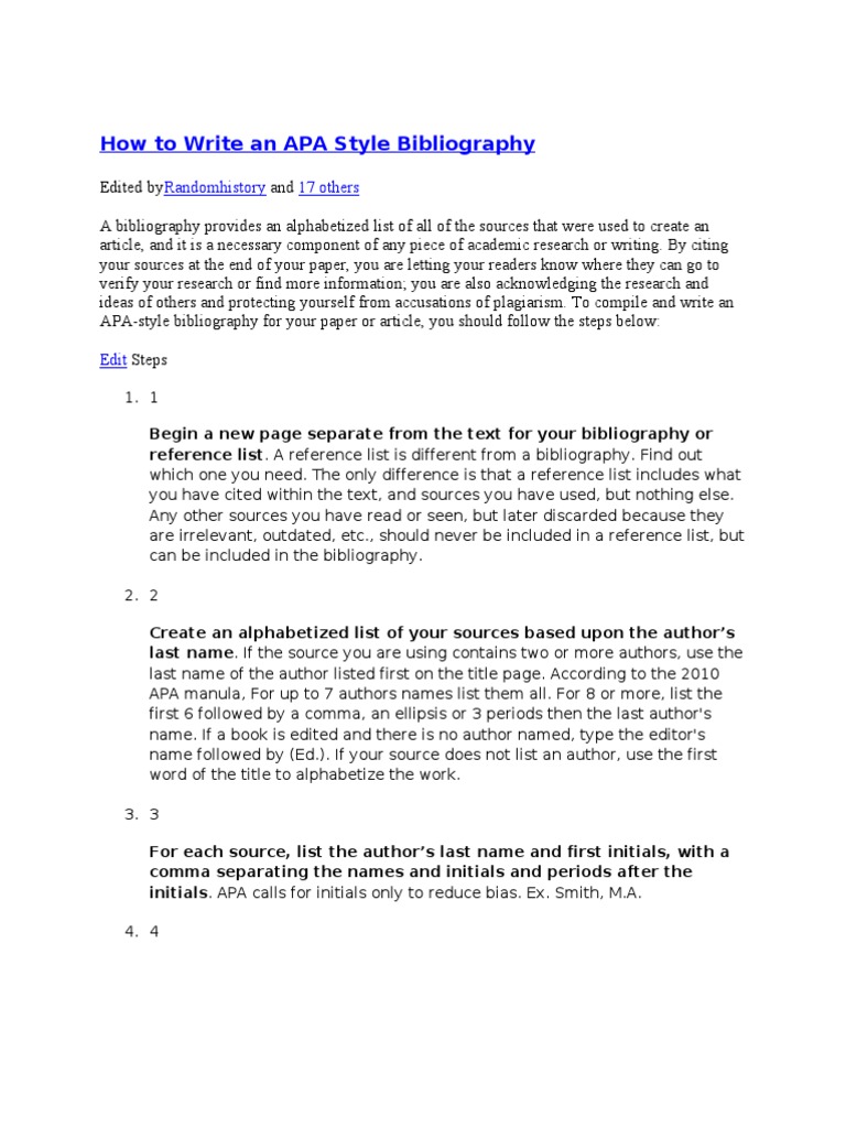 How to Write an APA Style Bibliography | Citation | Reference