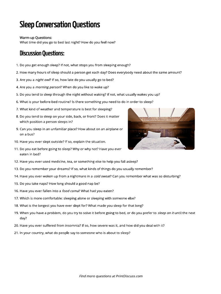 Sleep Questions | PDF