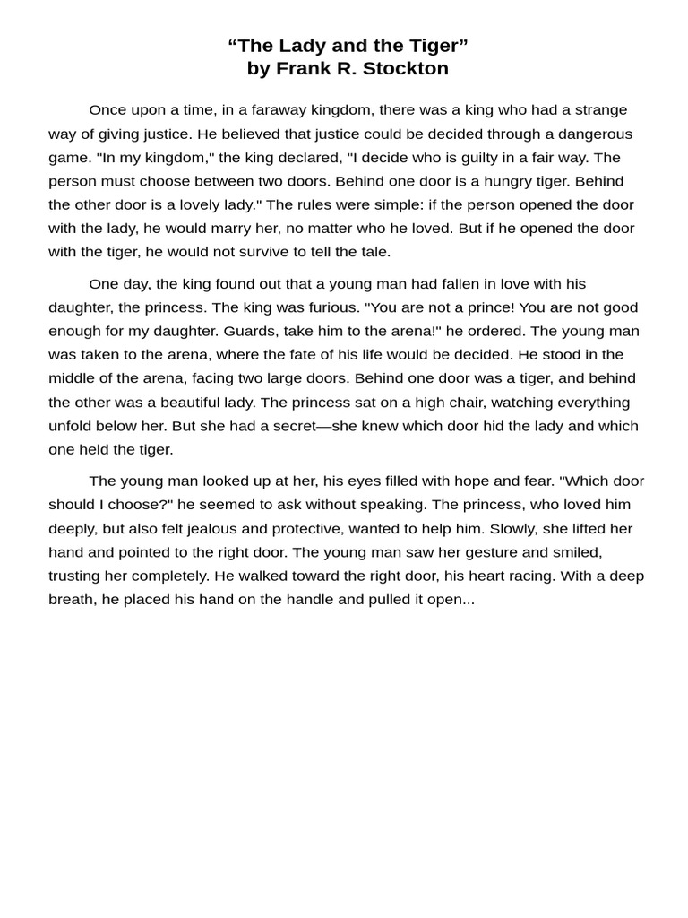 Open Ended Story | PDF | The Happy Prince And Other Tales