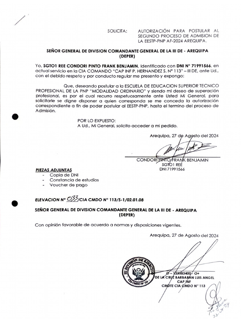 Oficio Permiso Estudio | PDF