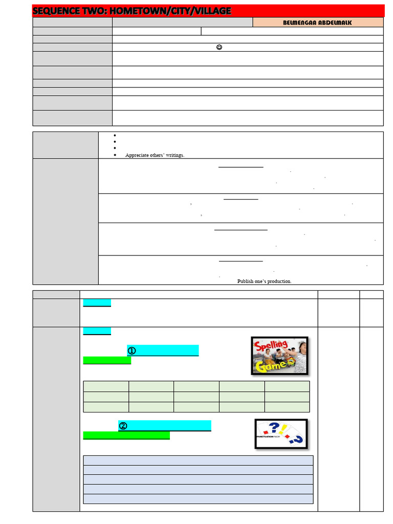 5th Year Language Games Lesson Plan | PDF | Communication | Methodology