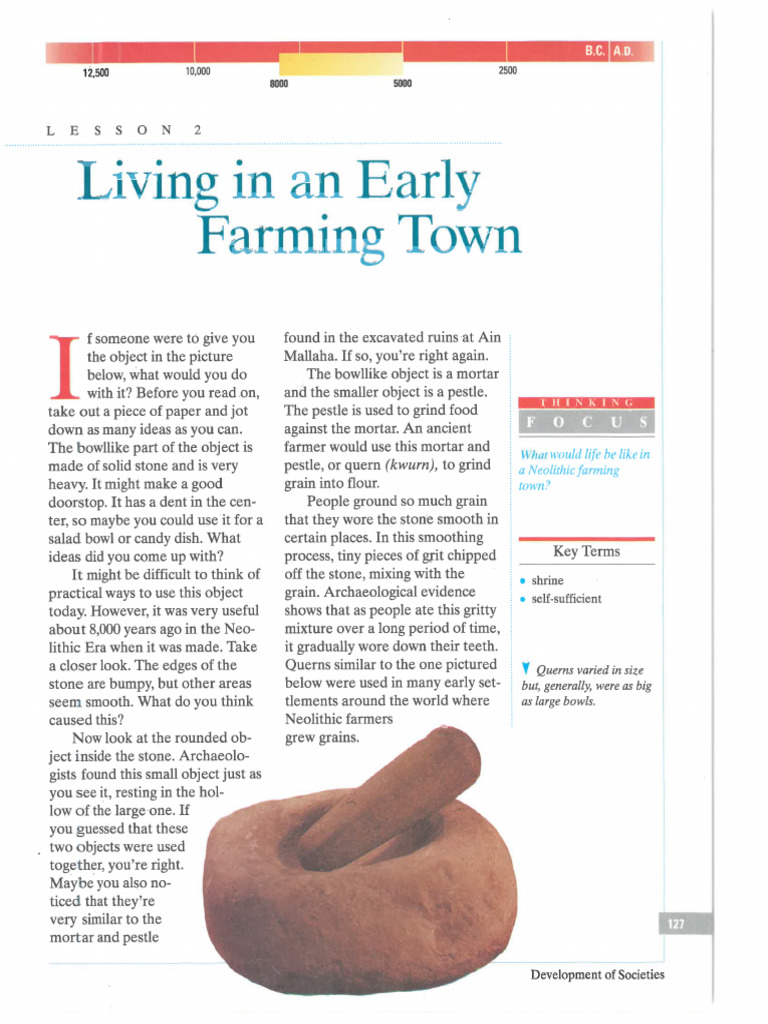 Living in An Early Farming Town READING | PDF