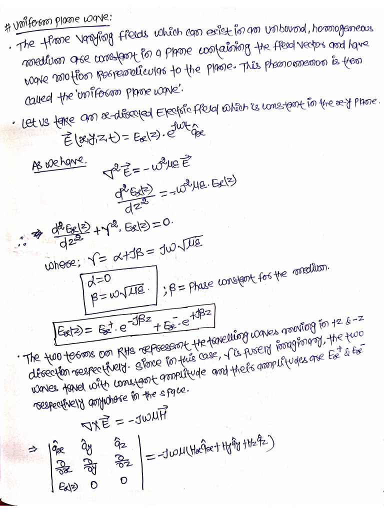 Uniform Plane Wave & Wave Polarisation (Feb 6, 2024) | PDF