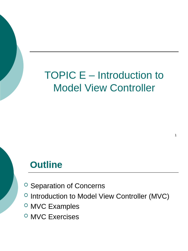 TOPIC E - Introduction To Model View Controller | PDF | Model–View–Controller | Information ...