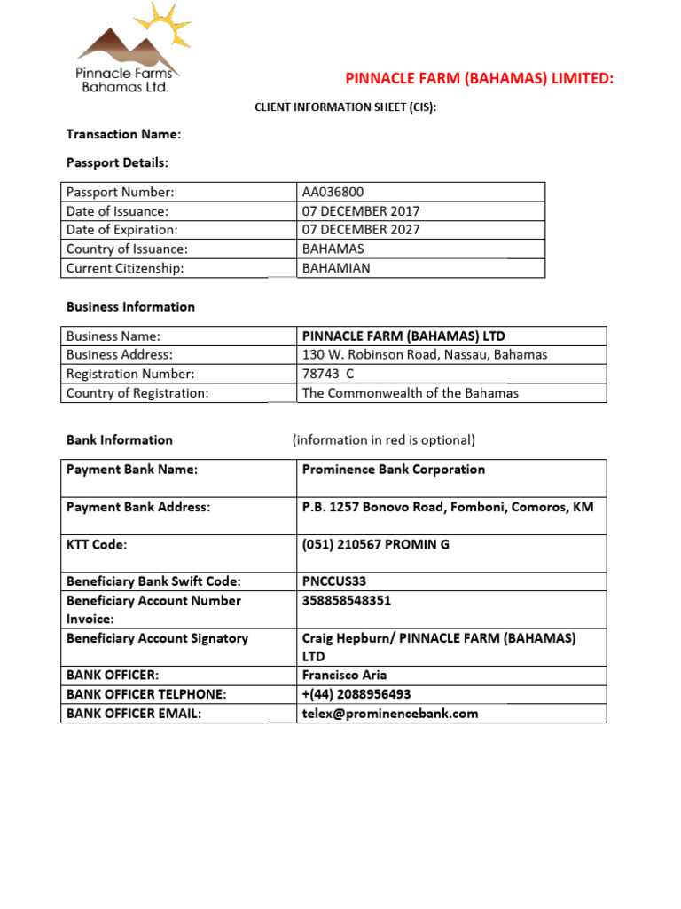 Pinnacle Farm Cis - KTT | PDF