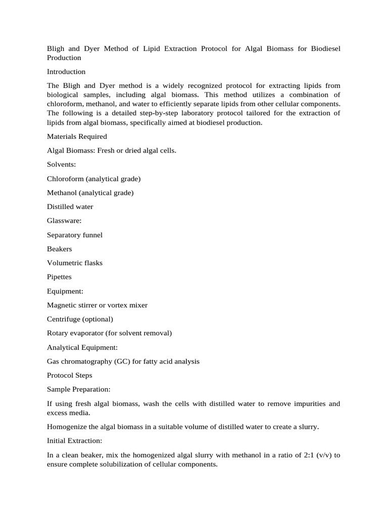 Very Imp Method For B D Method | PDF | Distillation | Biodiesel