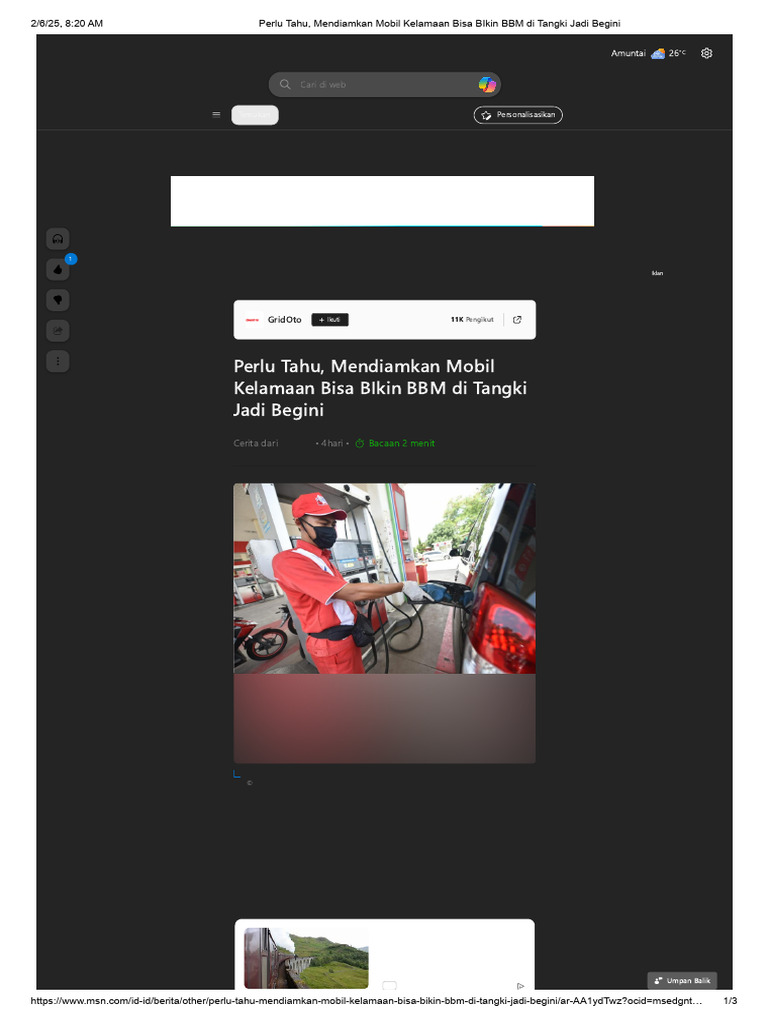 Dampak Mobil Terparkir Lama pada BBM | PDF