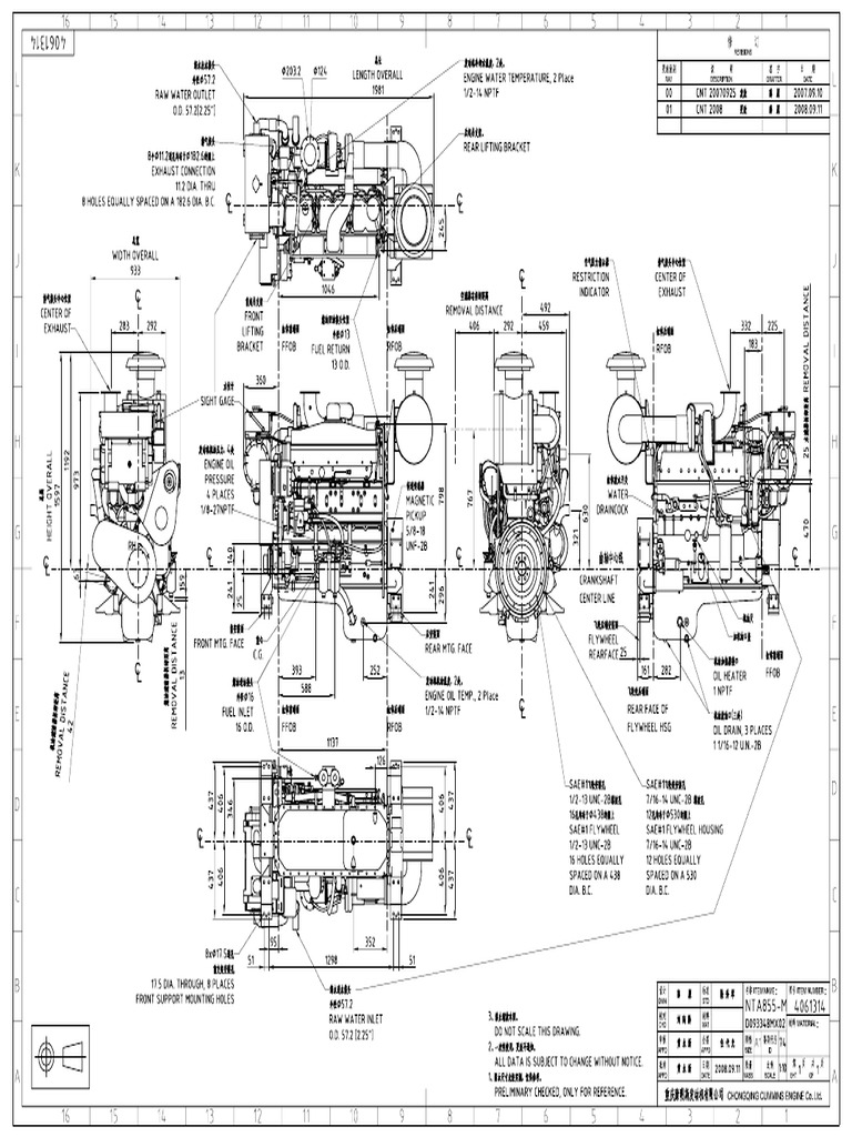Installation Drawing - Cummins NTA855-M | PDF