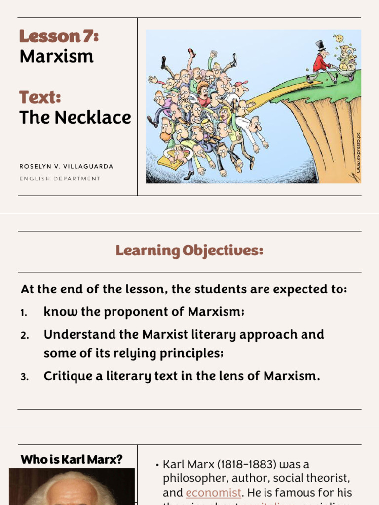 ENG-10-Q3-Lesson-7-Marxism-The-Necklace | PDF | Marxism | Karl Marx