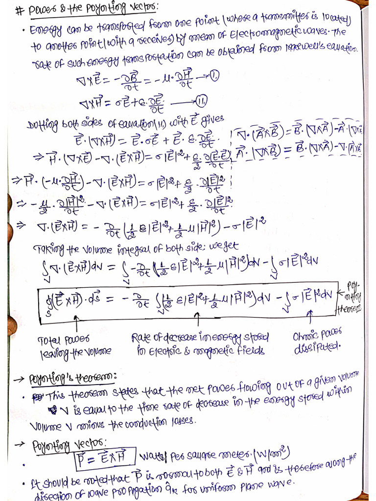 Power and Poynting Vector (Feb 20, 2024) | PDF