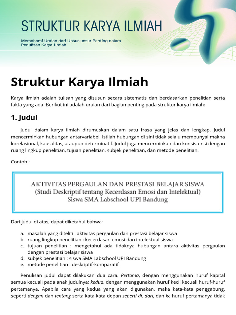 Struktur Penulisan Karya Ilmiah Efektif | PDF
