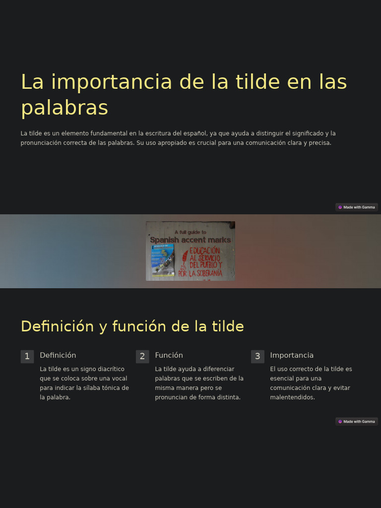 Importancia y reglas de la tilde en español | PDF
