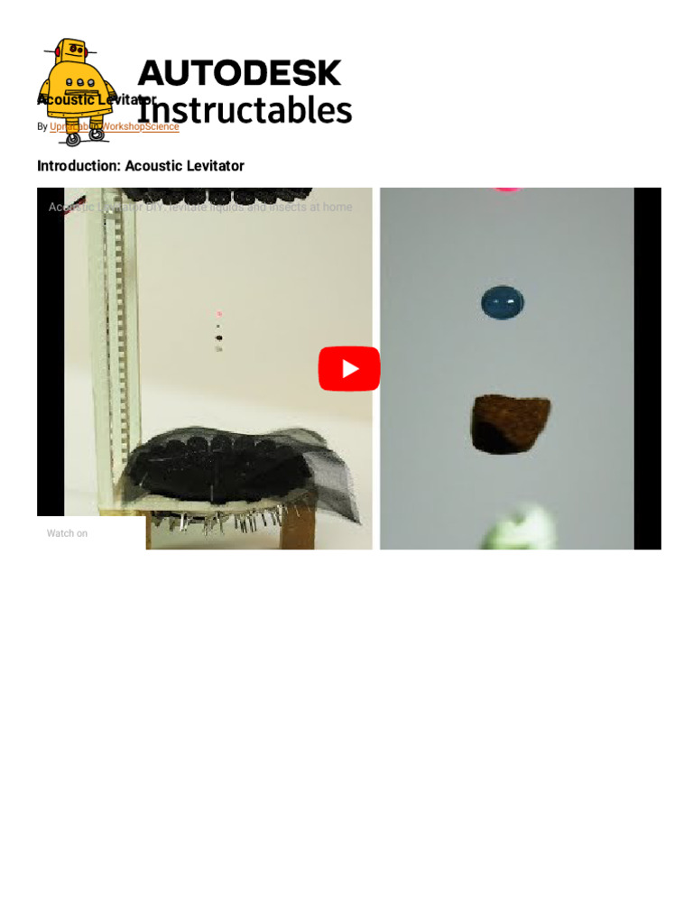 DIY Acoustic Levitator Guide | PDF | Electrical Connector | 3 D Printing