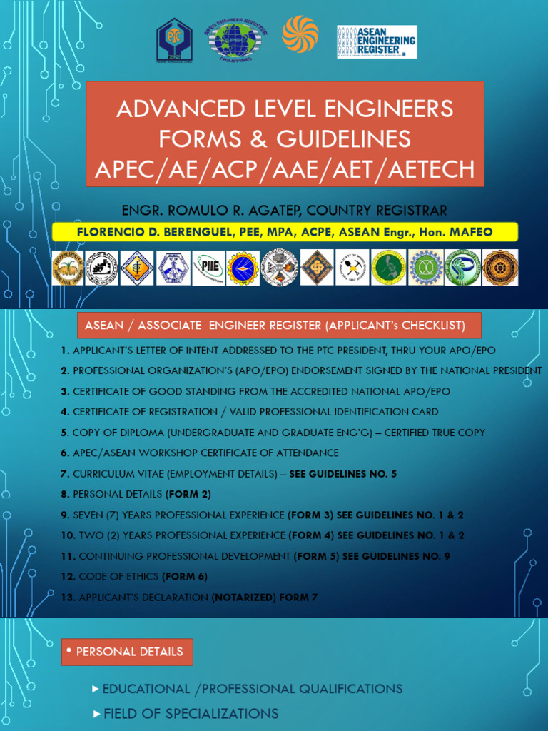 07B - Advanced Level Engineers Forms & Guidelines (PTC Orientation) | PDF | Employment | Engineer