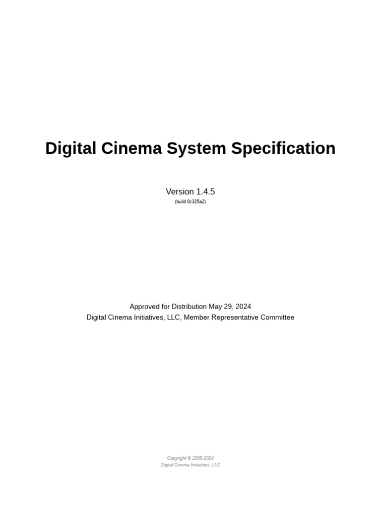 Digital Cinema System Specification 1.4.5 | PDF | Computing
