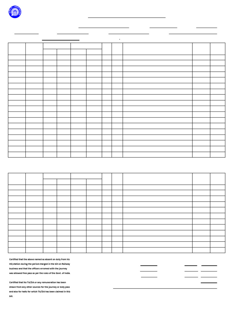 East Coast Railway TA Form Guide | PDF