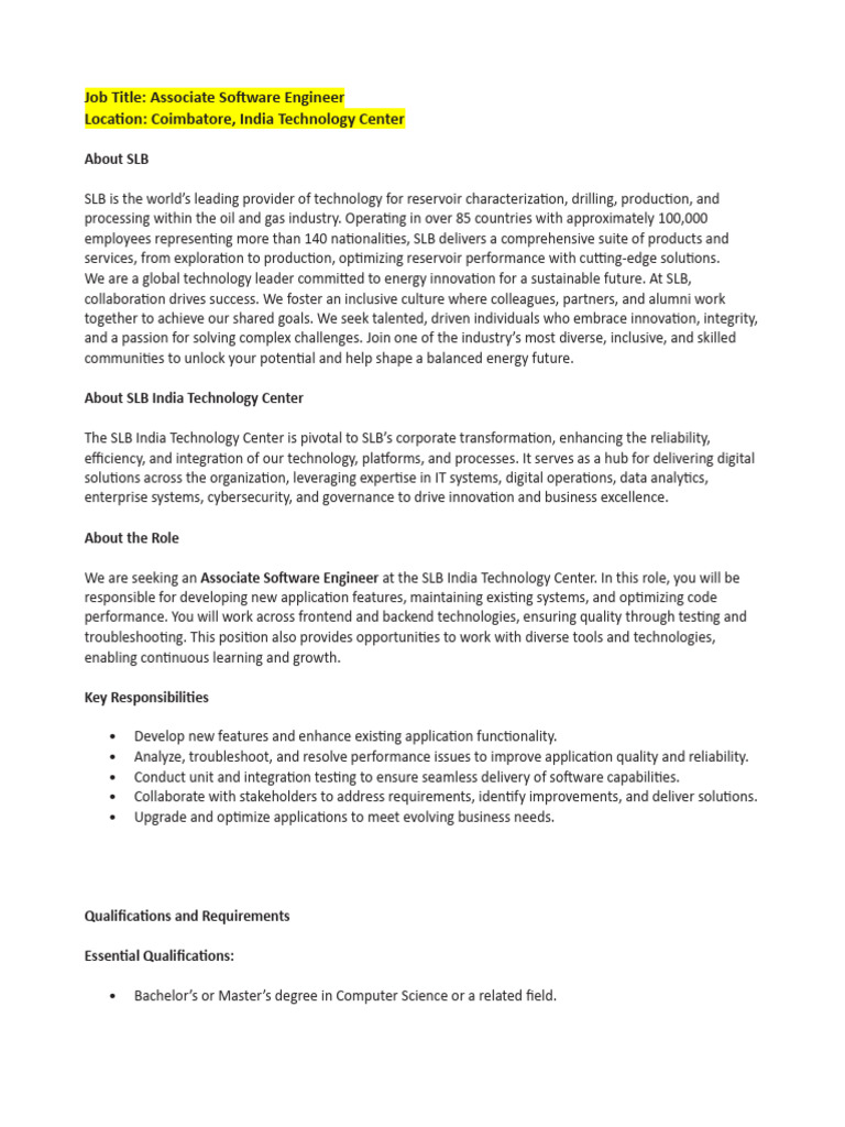 SLB India Technology Center | PDF | Cloud Computing | Business Intelligence