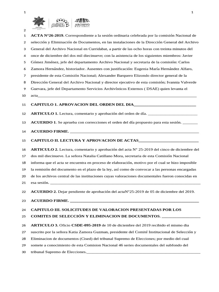 Acta N 1 | PDF | Gobierno