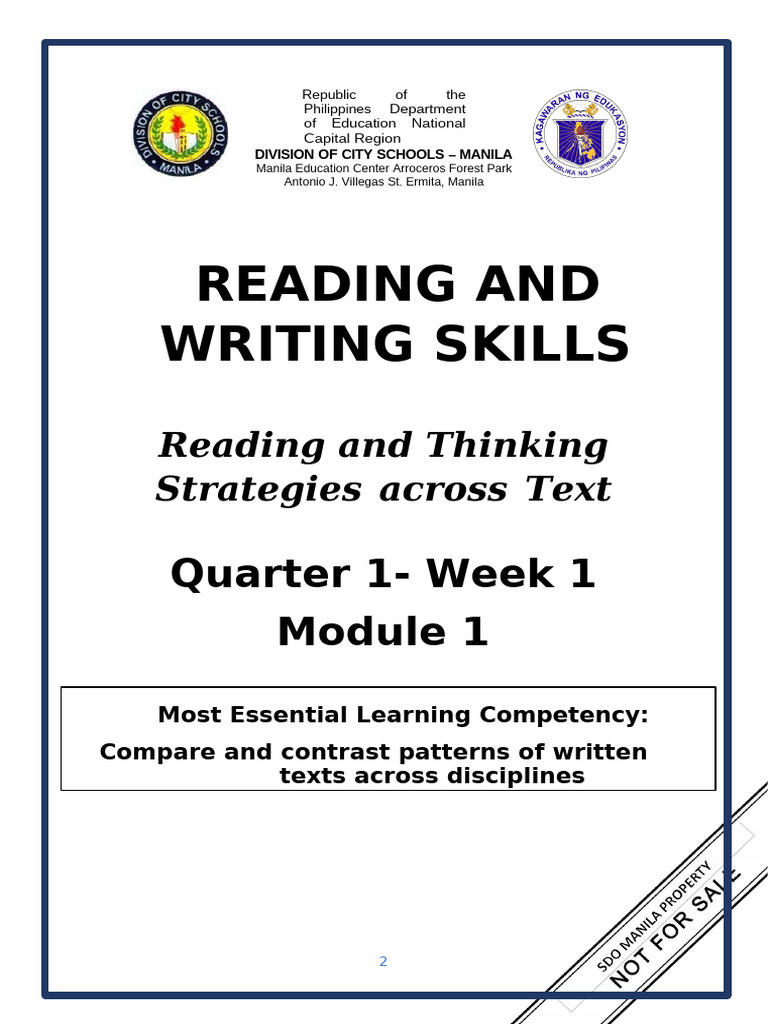 readingandwritingskills_q3_mod1 | PDF | Information | Brainstorming