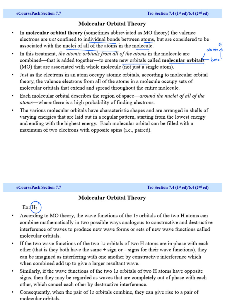 Understanding Molecular Orbital Theory | PDF | Molecular Orbital ...