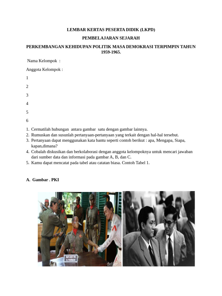 LKPD Sejarah | PDF