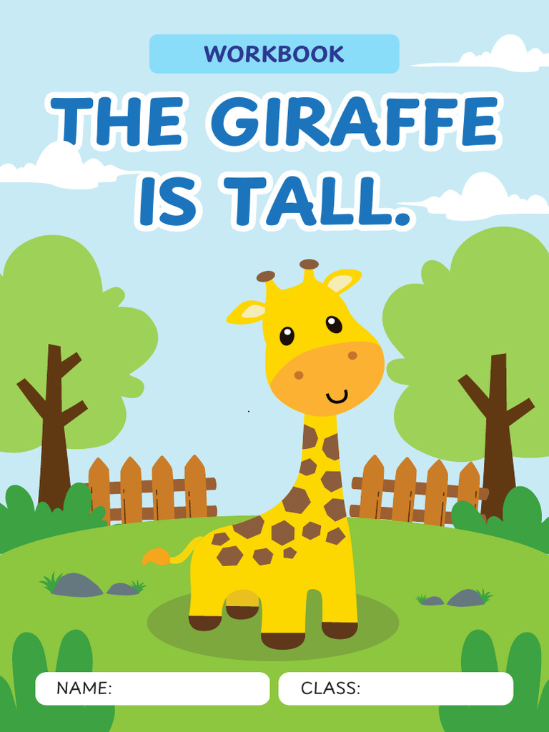 The Giraffe Is Tall Workbook Blue and Green Cute Style | PDF