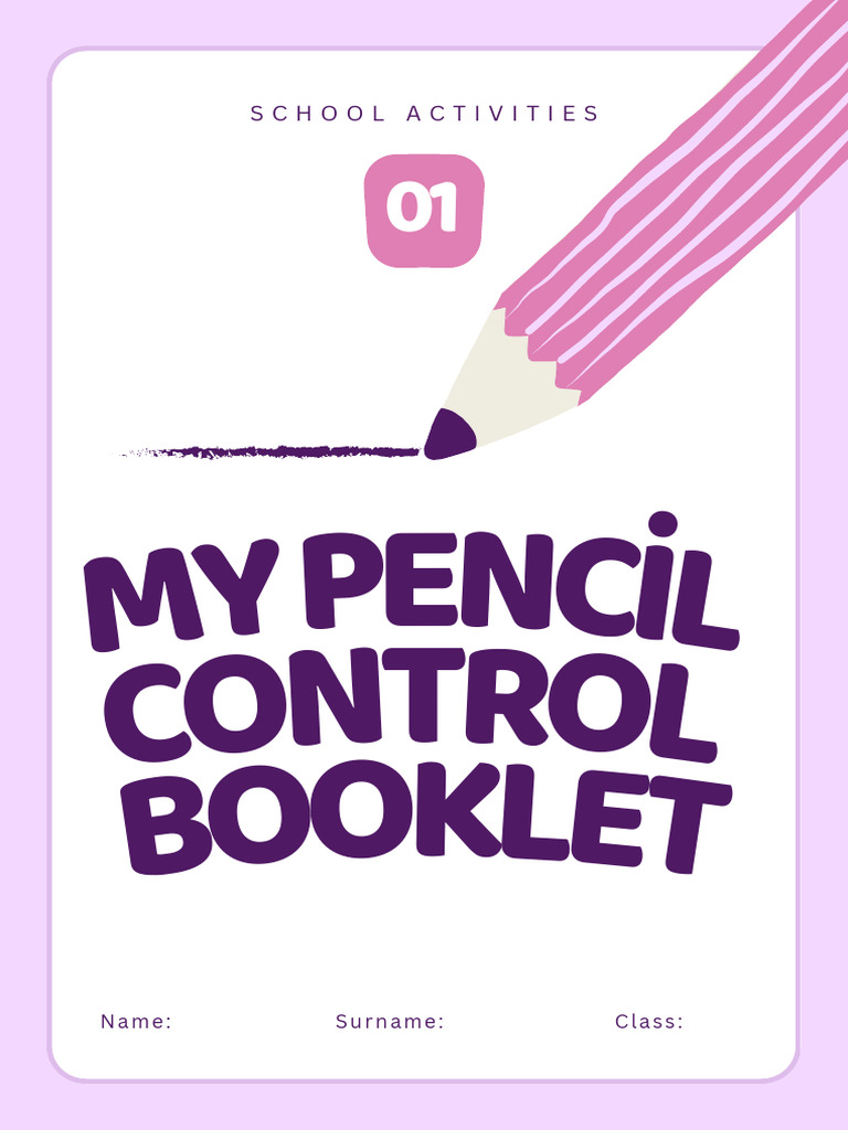 My Pencil Control Booklet Worksheet Purple Educational Style | PDF