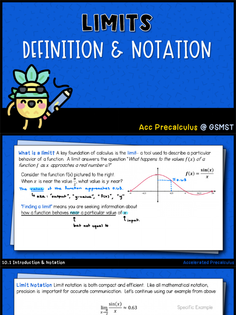 10.1 Limits Class Notes Annotated | PDF | Mathematics | Applied Mathematics