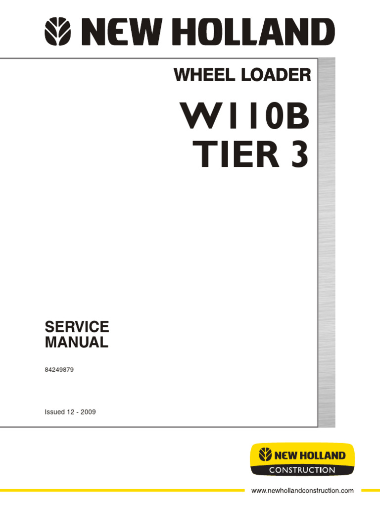 W110B Wheel Loader Service Manual | PDF | Motor Oil | Axle