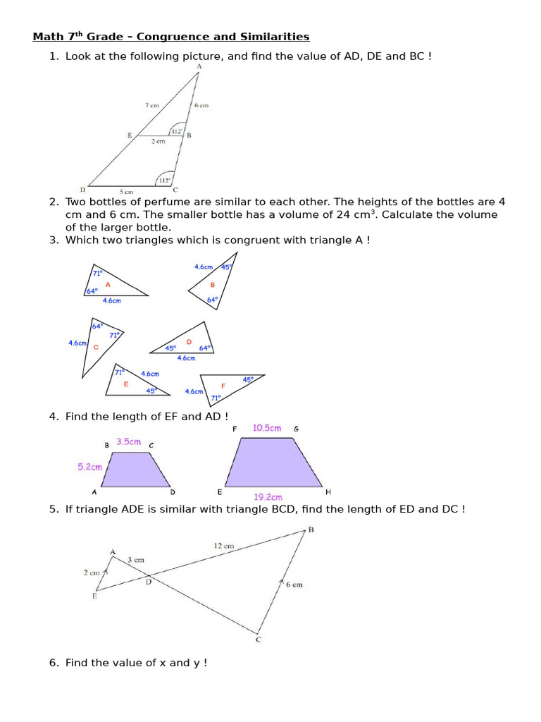 Congruence and Similarities | PDF