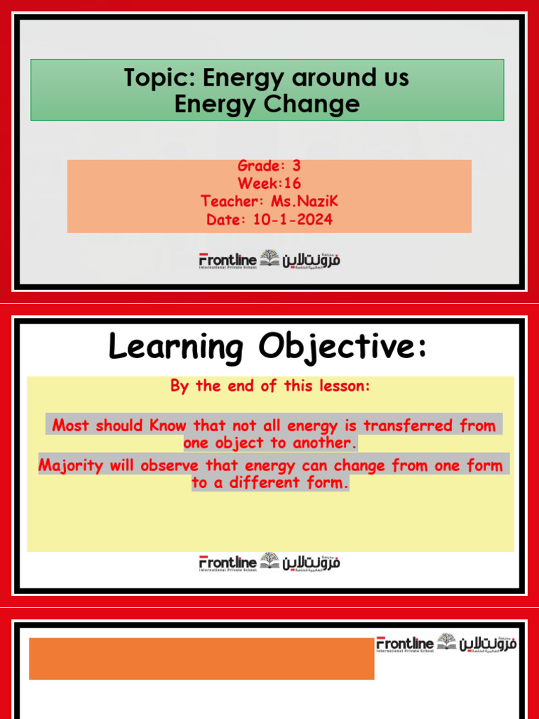 Energy Transformation Lesson Plan | PDF