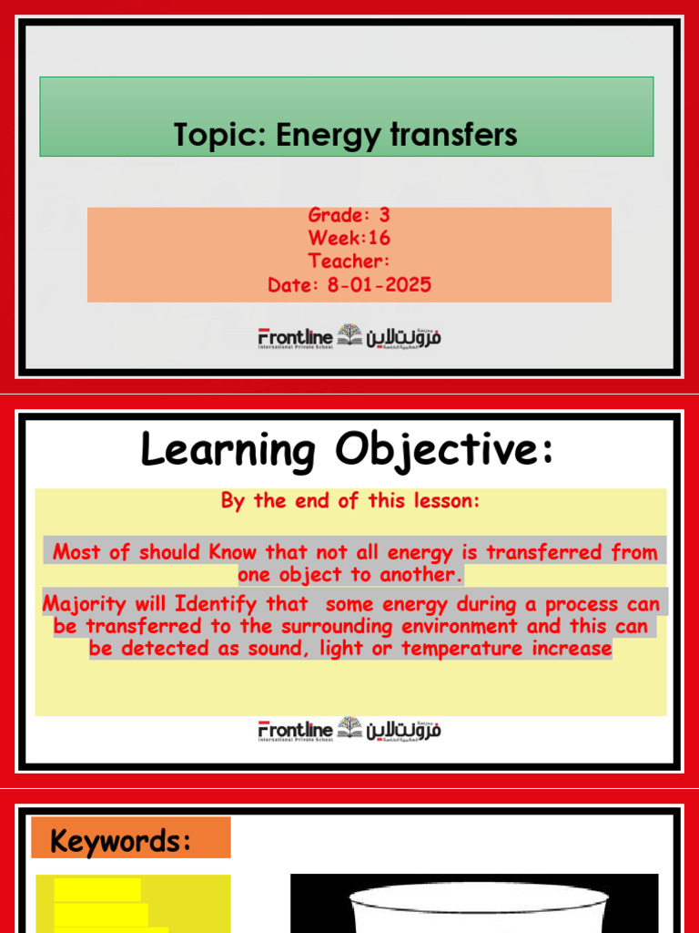 Energy Part 6 (Energy Transfer) | PDF | Light | Sound