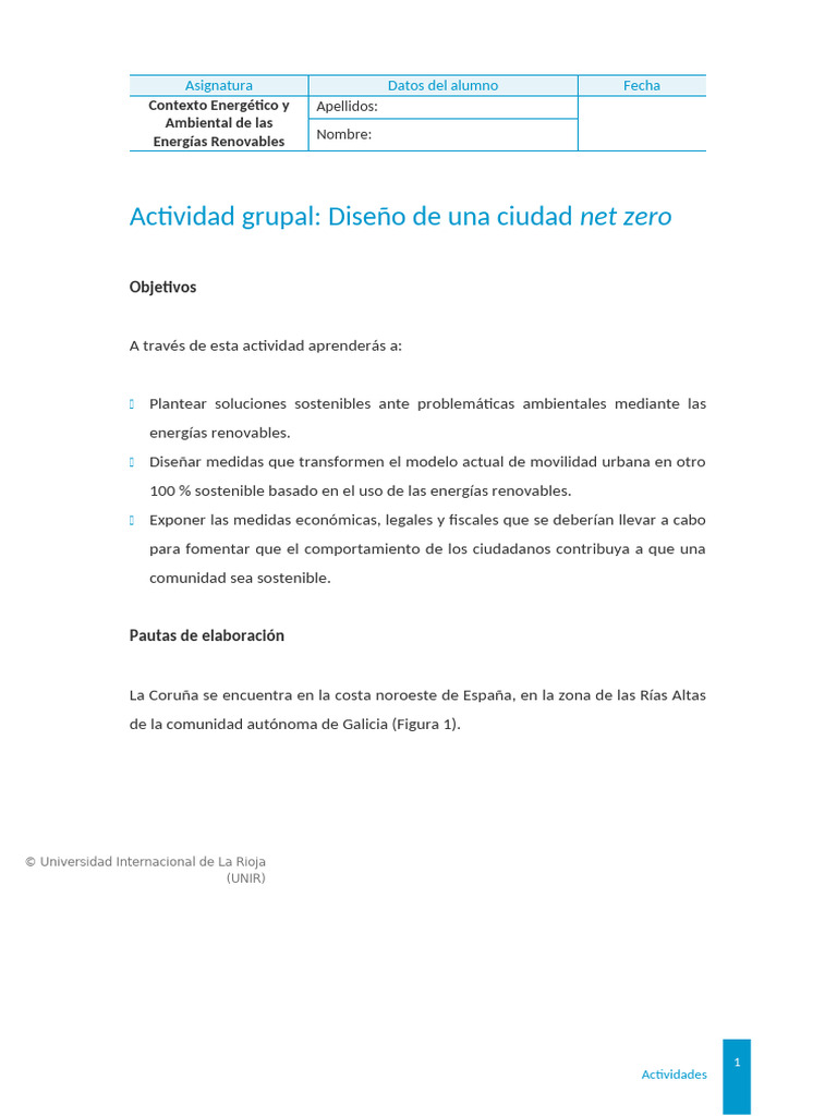 Rubrica Act. Grupal | PDF | Energía renovable | Sustentabilidad