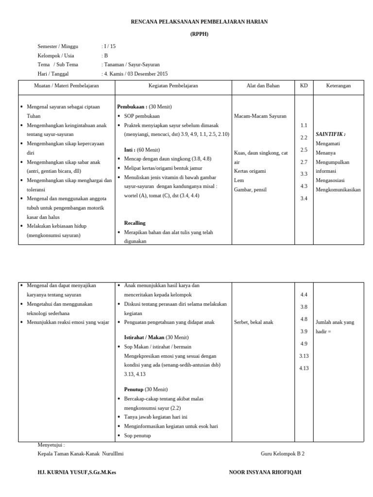 RENCANA PELAKSANAAN PEMBELAJARAN HARIAN | PDF
