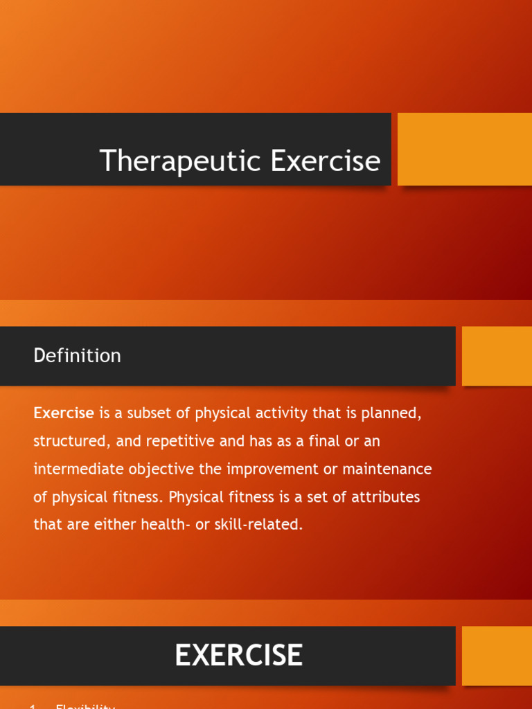 Therapeutic Exercise | PDF | Physical Fitness | Physical Exercise