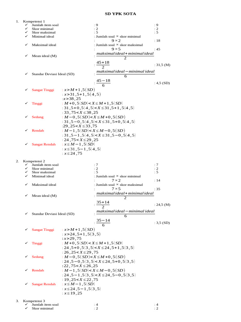Perhitungan Rentang Analisis Data | PDF