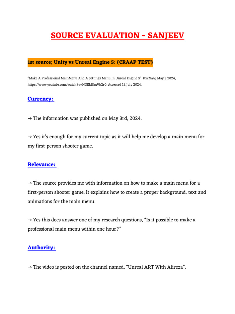 Source Evaluation in Integrated Humanities | PDF | You Tube | Computing