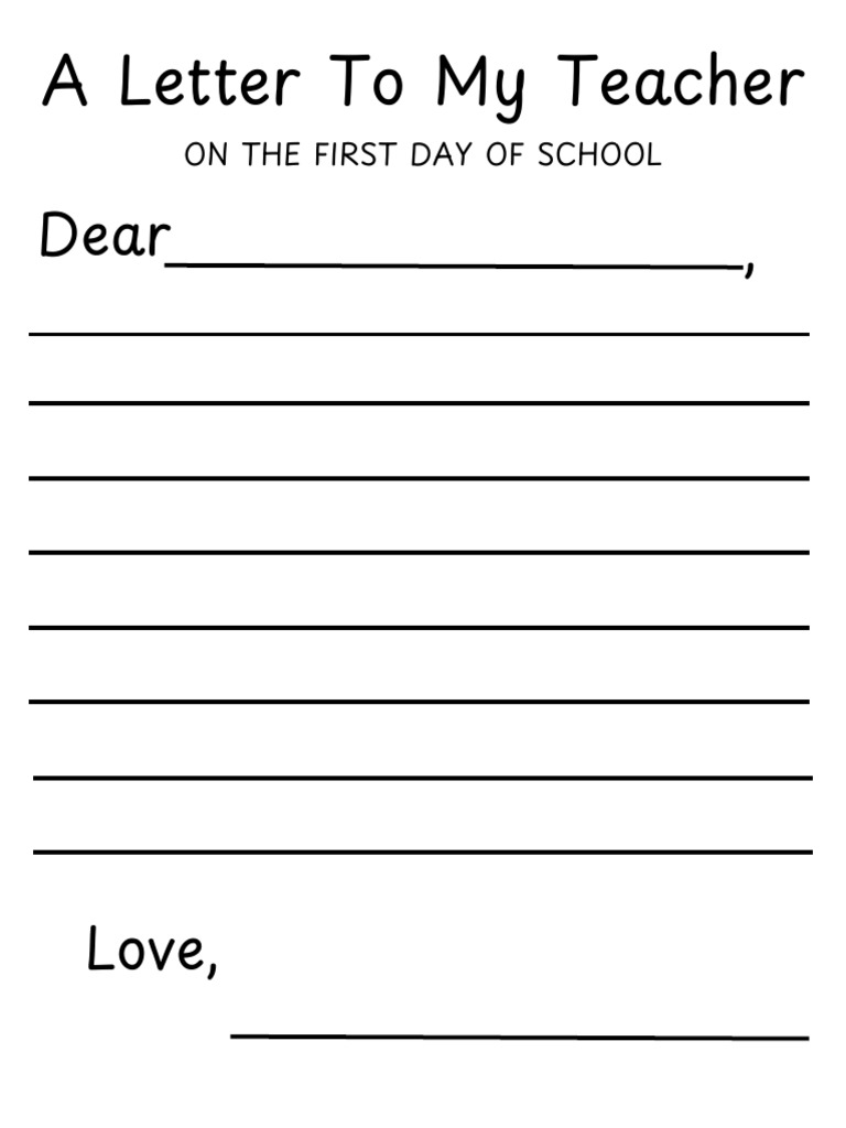 Dear ,: A Letter To My Teacher | PDF
