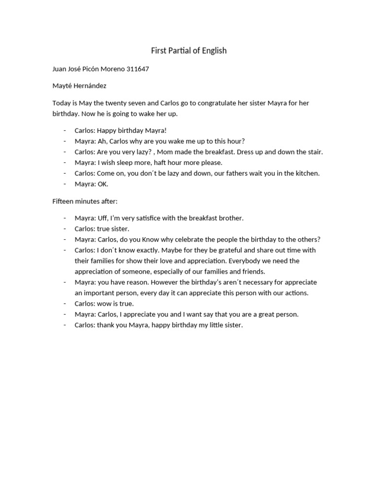 First Partial of English | PDF