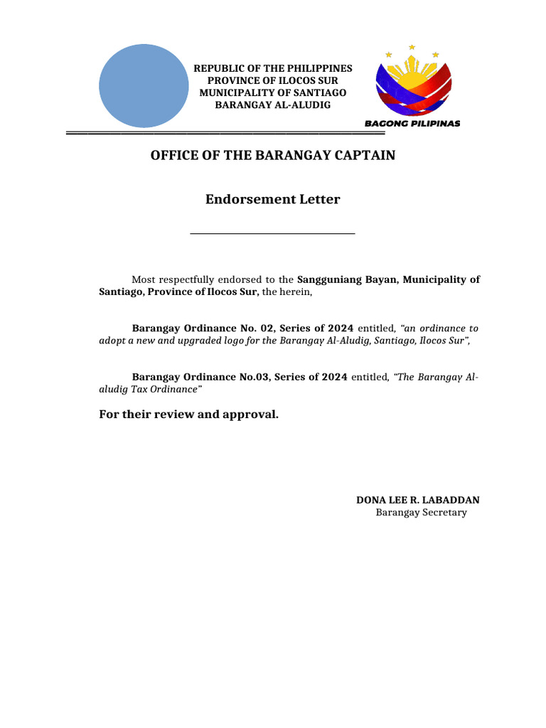 Endorsement Letter | PDF