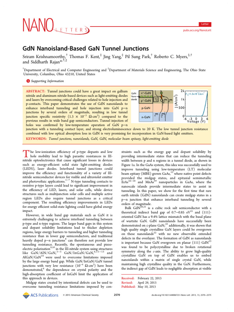 GaN量子岛结构TJ | PDF | P–N Junction | Light Emitting Diode