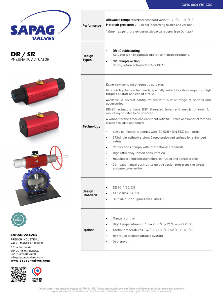 SAPAG Pneumatic Actuators Overview | PDF | Actuator | Valve
