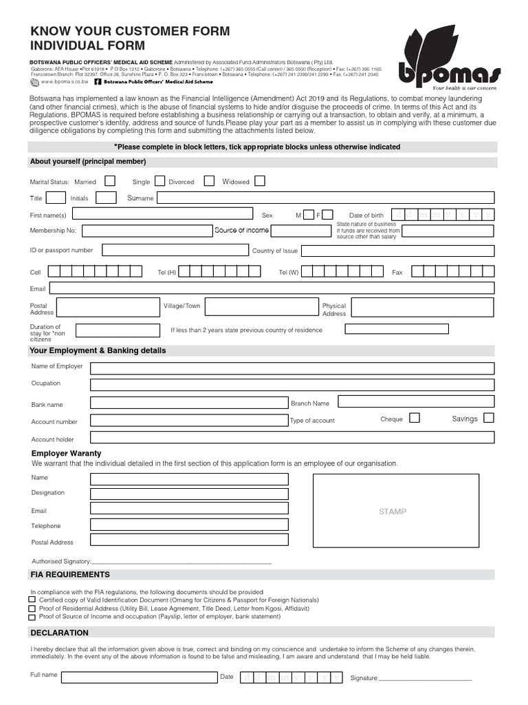 KYC Individual Form | PDF | Money Laundering | Identity Document