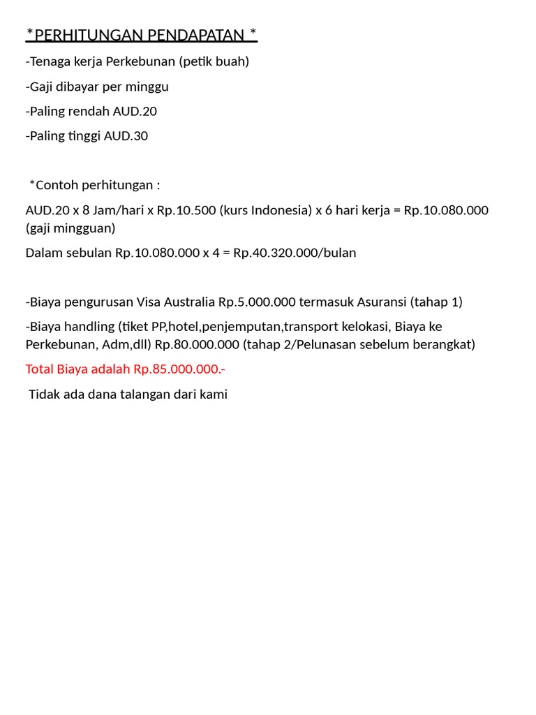 Perhitungan Pendapatan | PDF