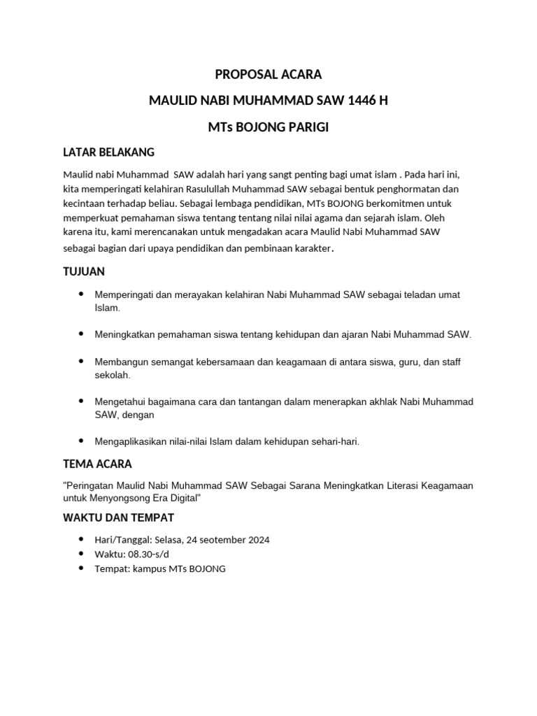 Proposal Acara Pdf