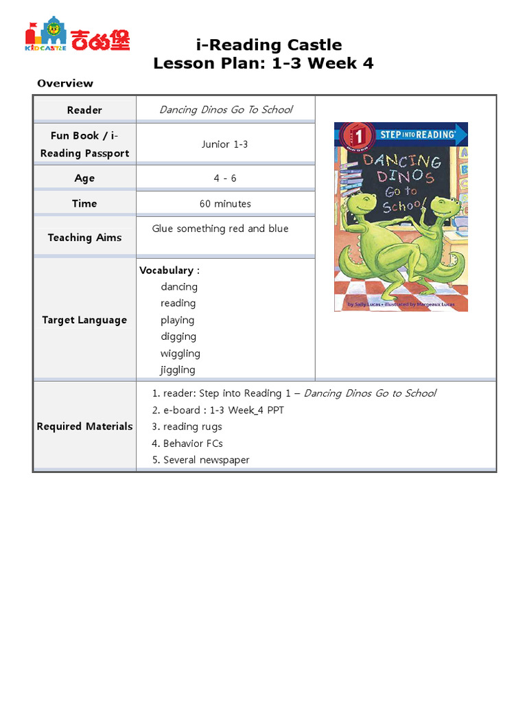 Dancing Dinos Lesson Plan Overview | PDF | Learning | Human Communication