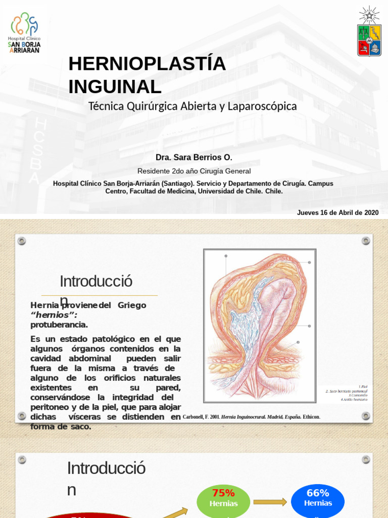 Tecnica Quirúrgica Hernioplastía Inguinal 1 | PDF