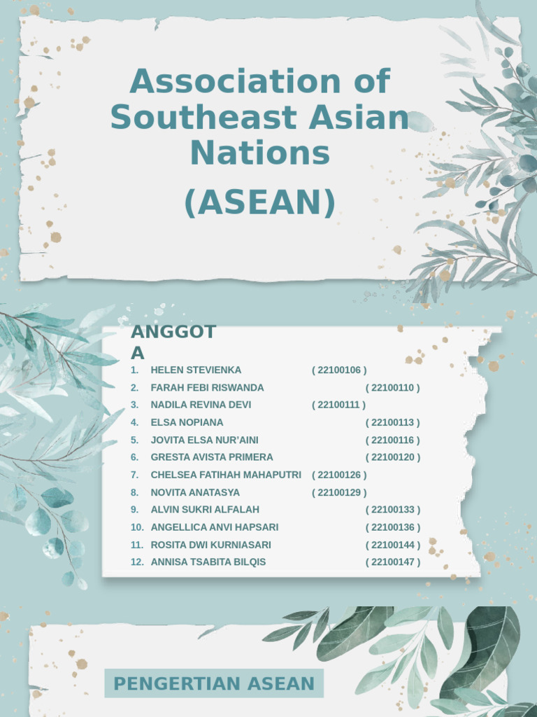 Sejarah dan Tujuan Pembentukan ASEAN | PDF