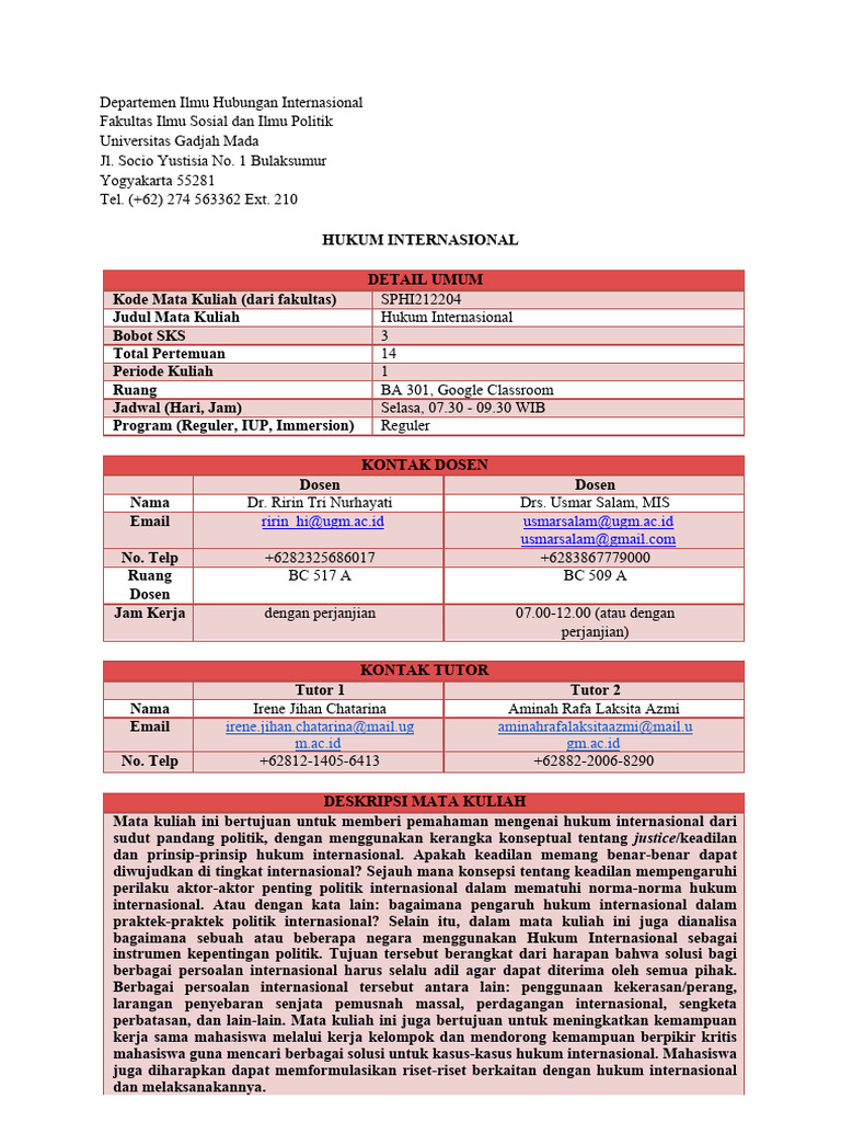 2024 - Silabus HKI Reguler | PDF